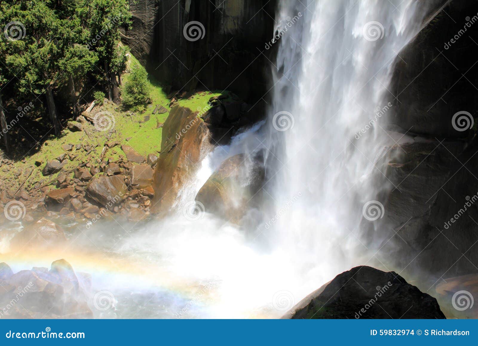 Nevada Falls with Rainbow 2 Stock Photo - Image of nevada, water: 59832974