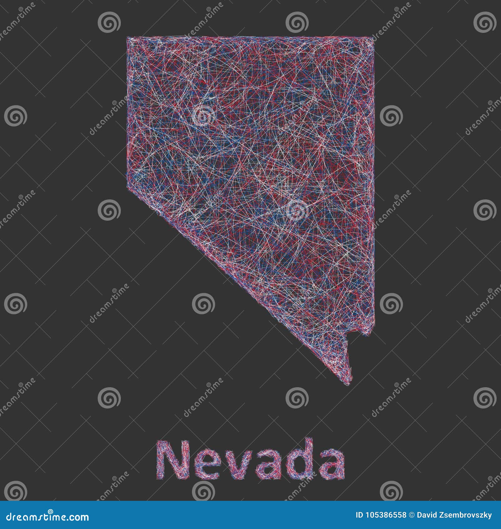 Nevada Line Art Map Cartoon Vector | CartoonDealer.com #126790059