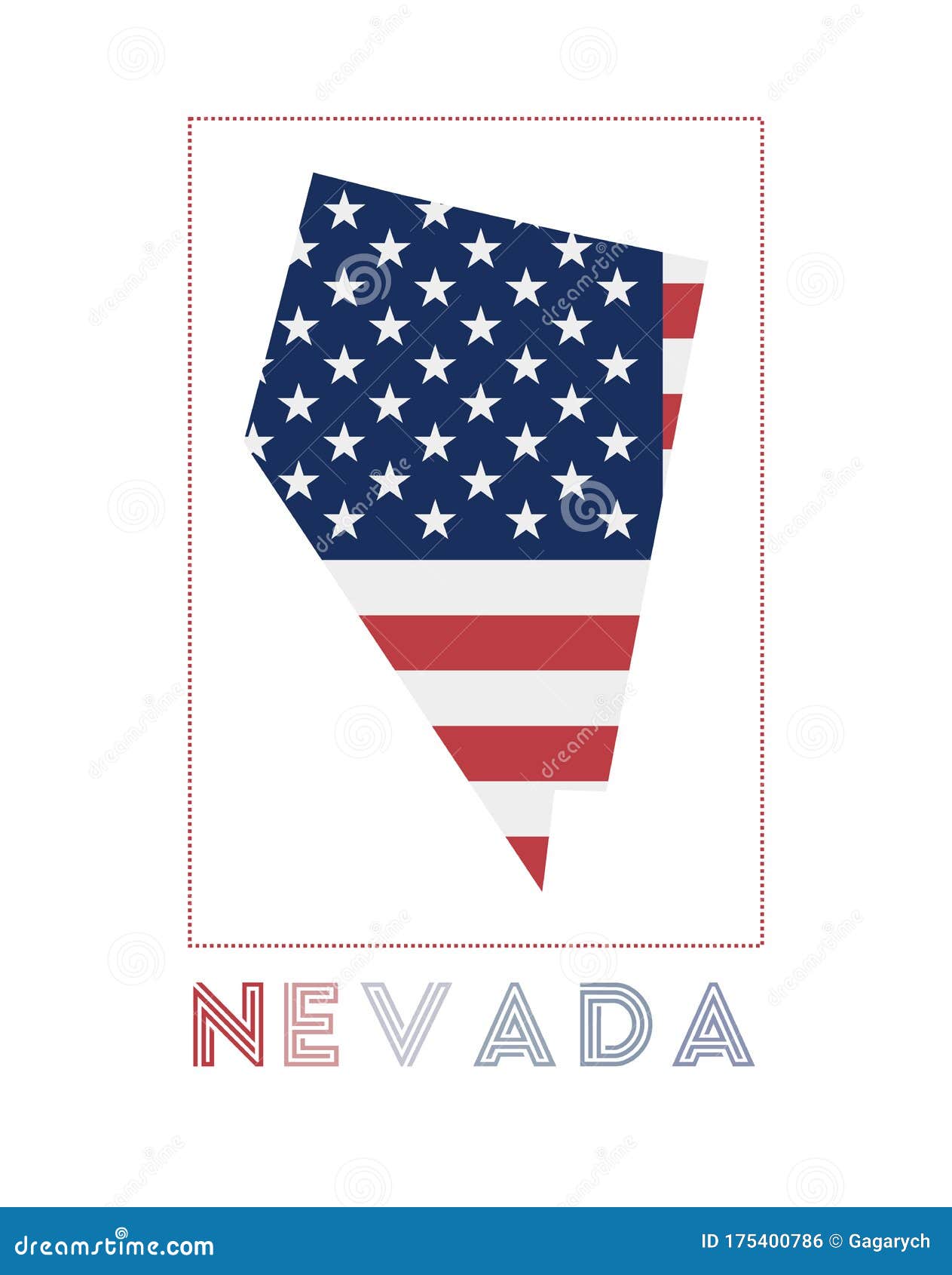 Nevada Logo. Map of Nevada with Us State Name and. Stock Vector ...