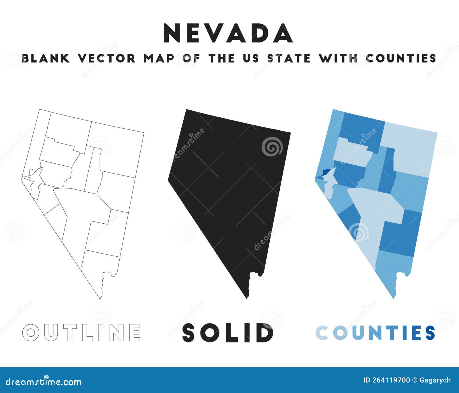 Nevada map. stock vector. Illustration of graphic, chart - 264119700