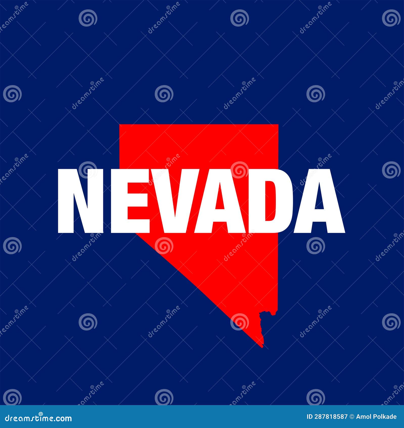 Nevada Map Typography Icon. Nevada Map in Red Blue Stock Vector ...