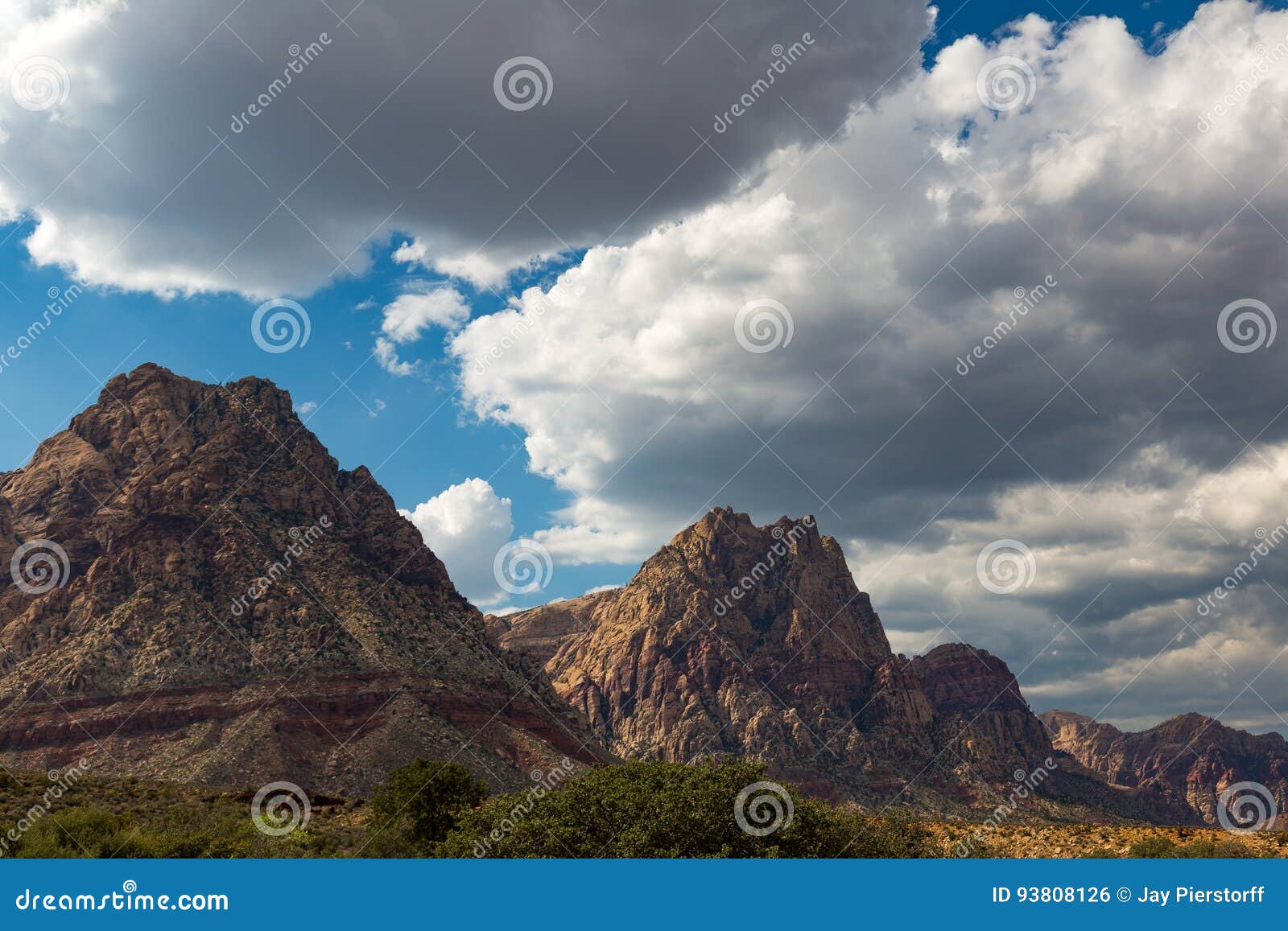 Nevada Mountains and Clouds in Blue Sky Stock Photo - Image of desolate ...