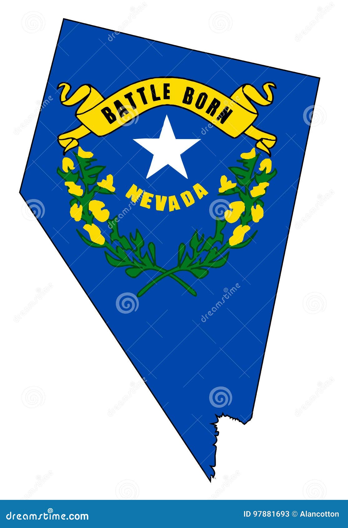 Nevada Outline Map State Shape Cartoon Vector | CartoonDealer.com ...