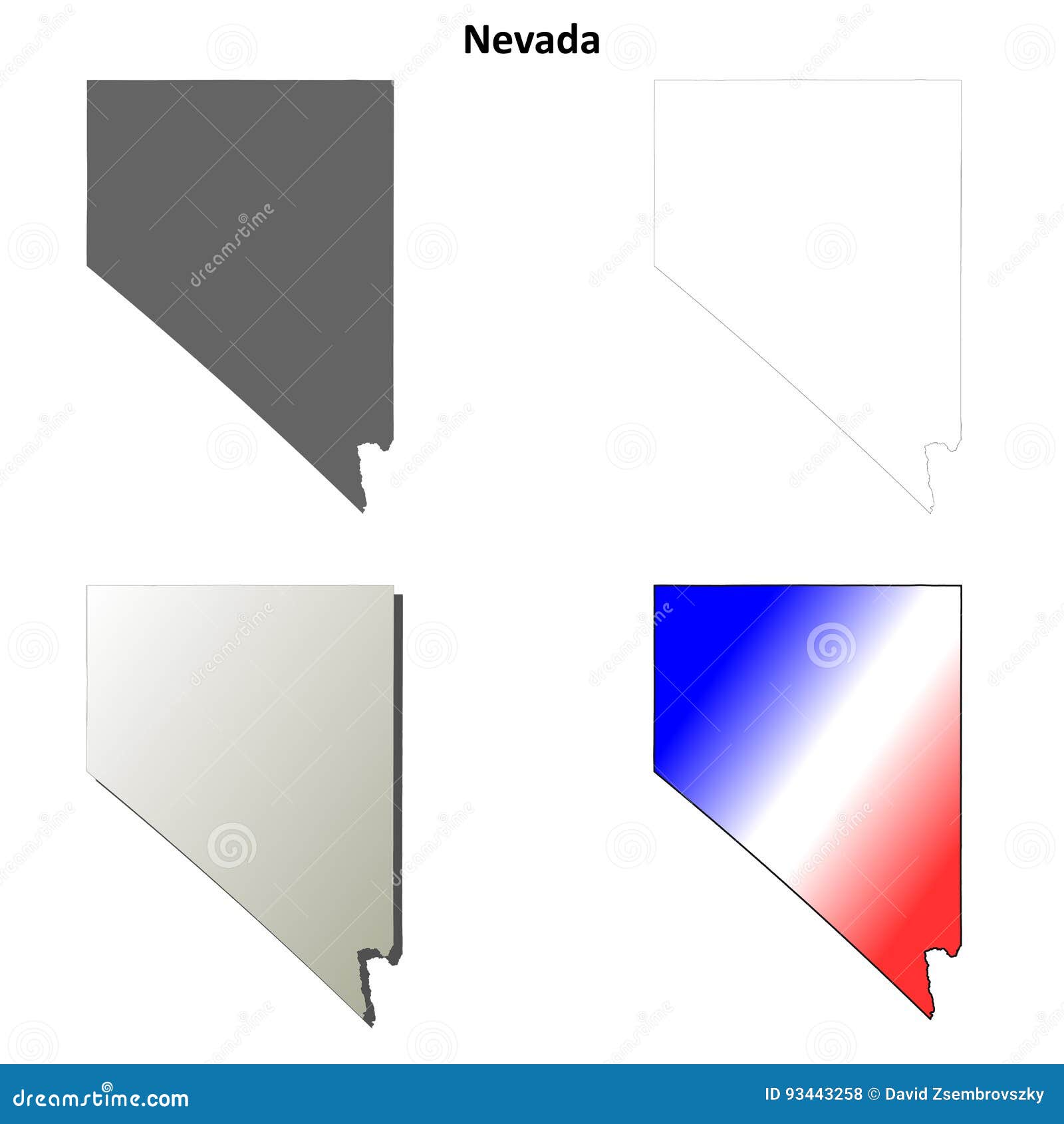 Nevada Outline Map State Shape Cartoon Vector | CartoonDealer.com ...