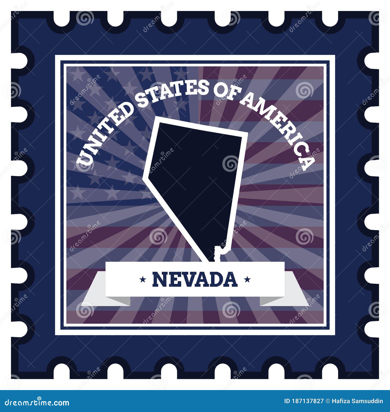 Nevada Postage Stamp. Vector Illustration Decorative Design Stock ...