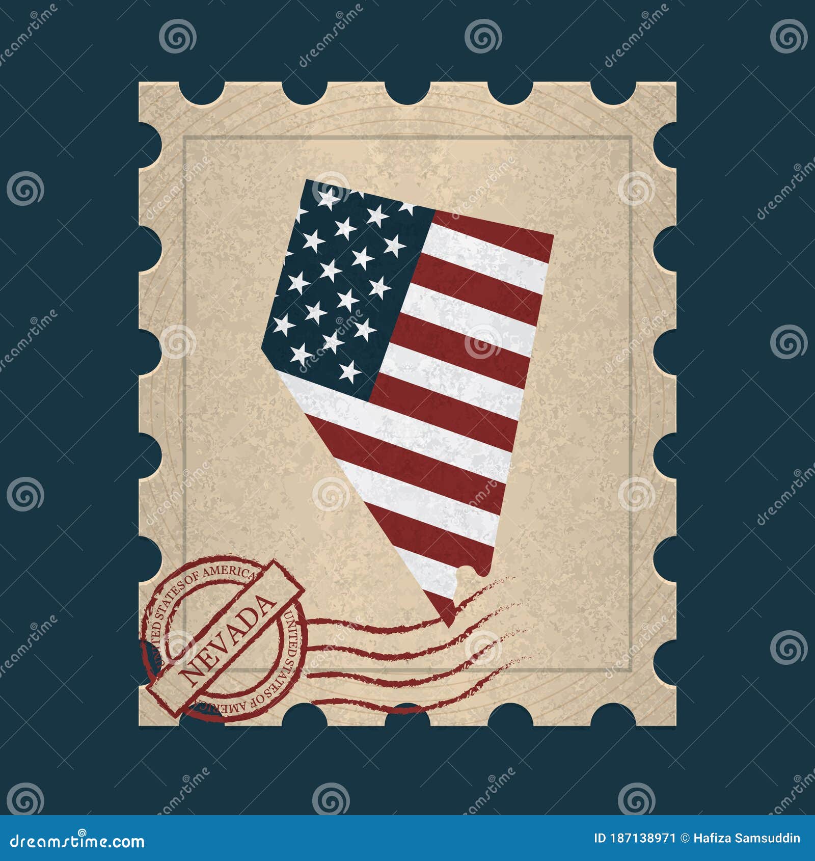 Nevada Postage Stamp. Vector Illustration Decorative Design Stock ...