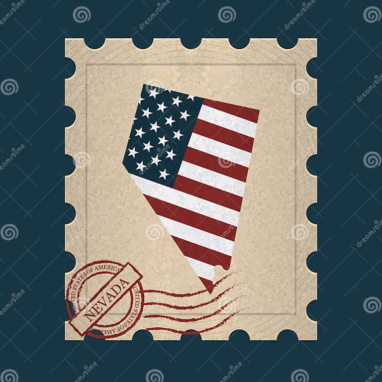 Nevada Postage Stamp. Vector Illustration Decorative Design Stock ...