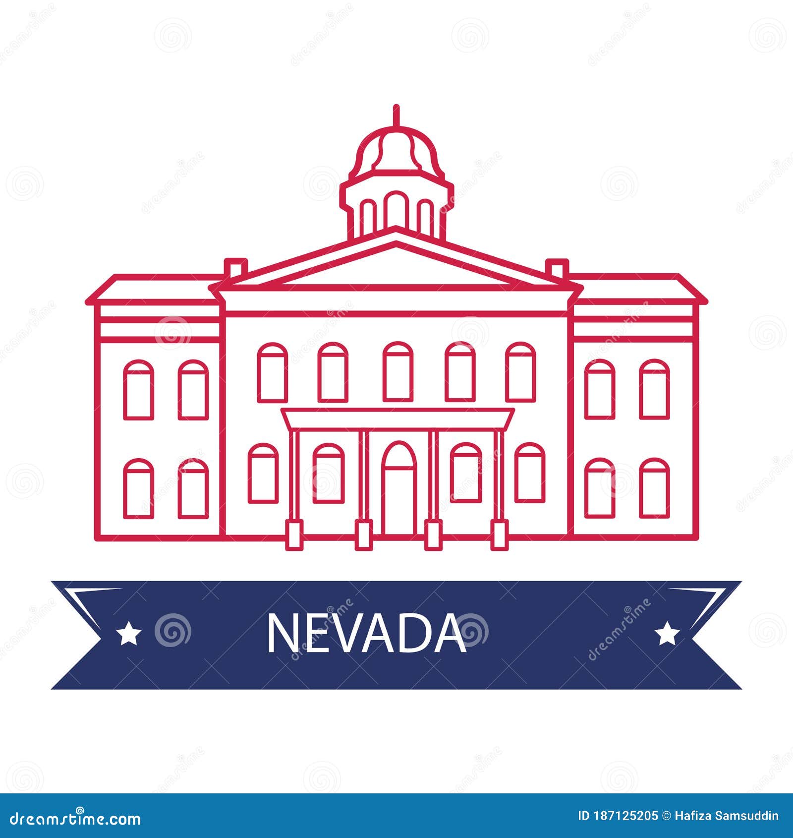 Nevada State Capitol. Vector Illustration Decorative Design Stock ...
