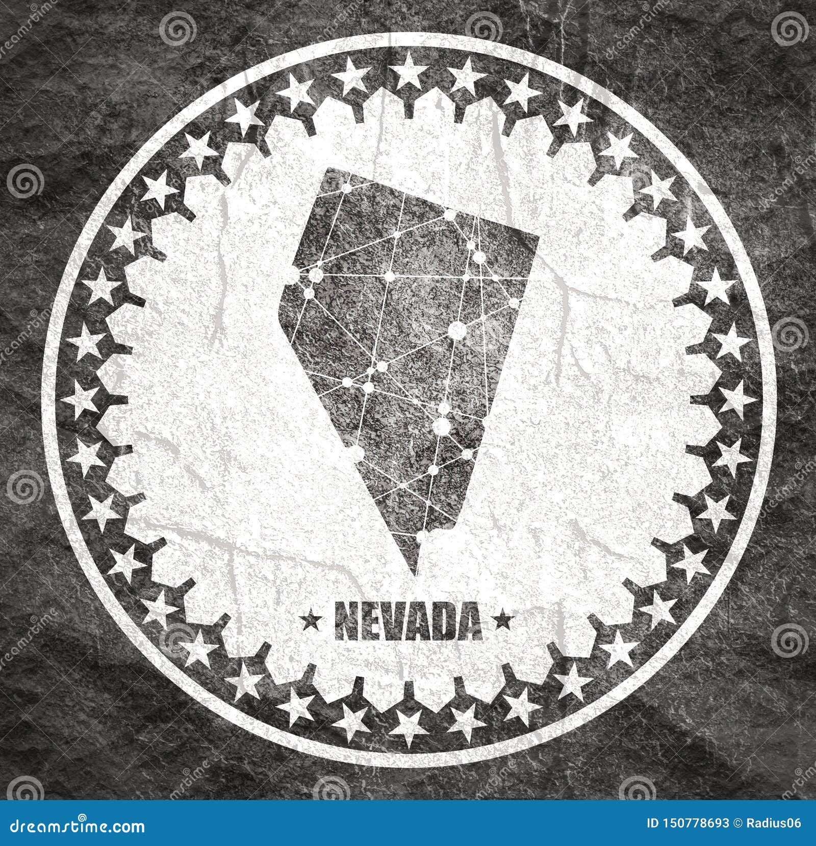 Nevada state map stock illustration. Illustration of shape - 150778693