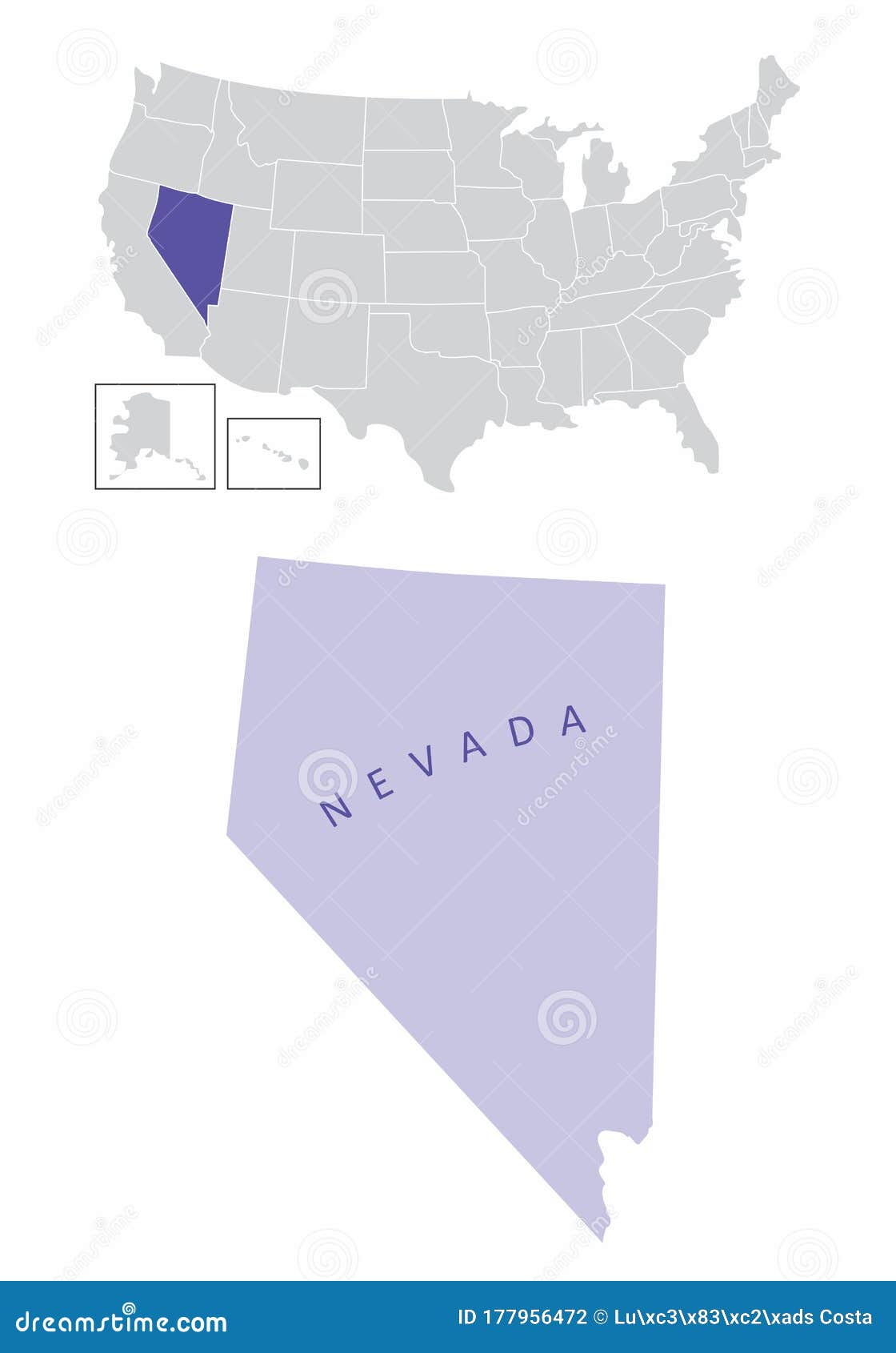 Nevada State map stock illustration. Illustration of location - 177956472