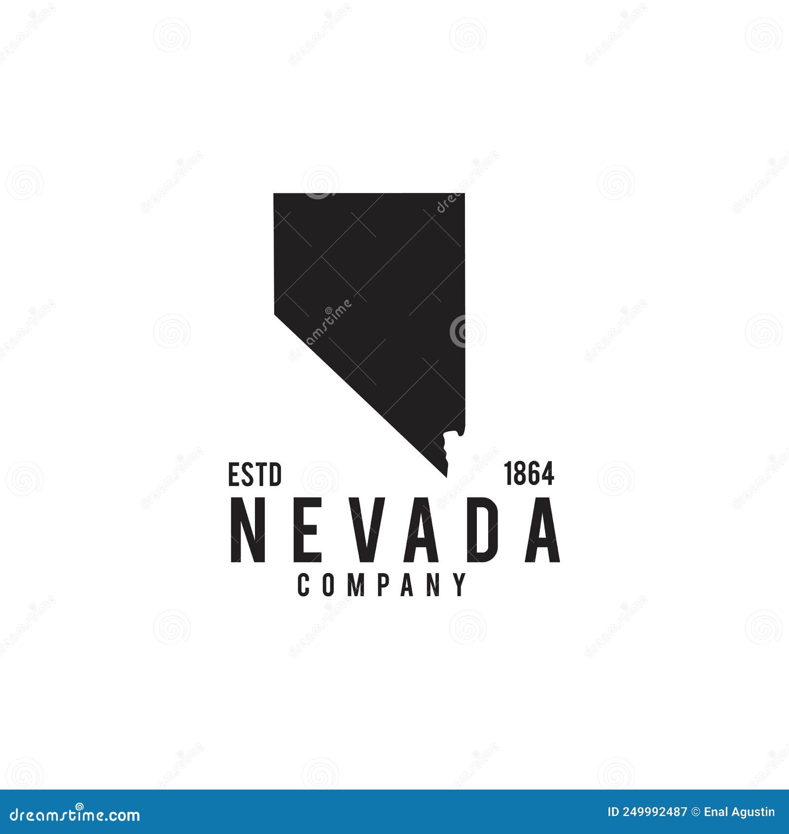 Nevada State Map Outline Logo Design Stock Vector - Illustration of ...