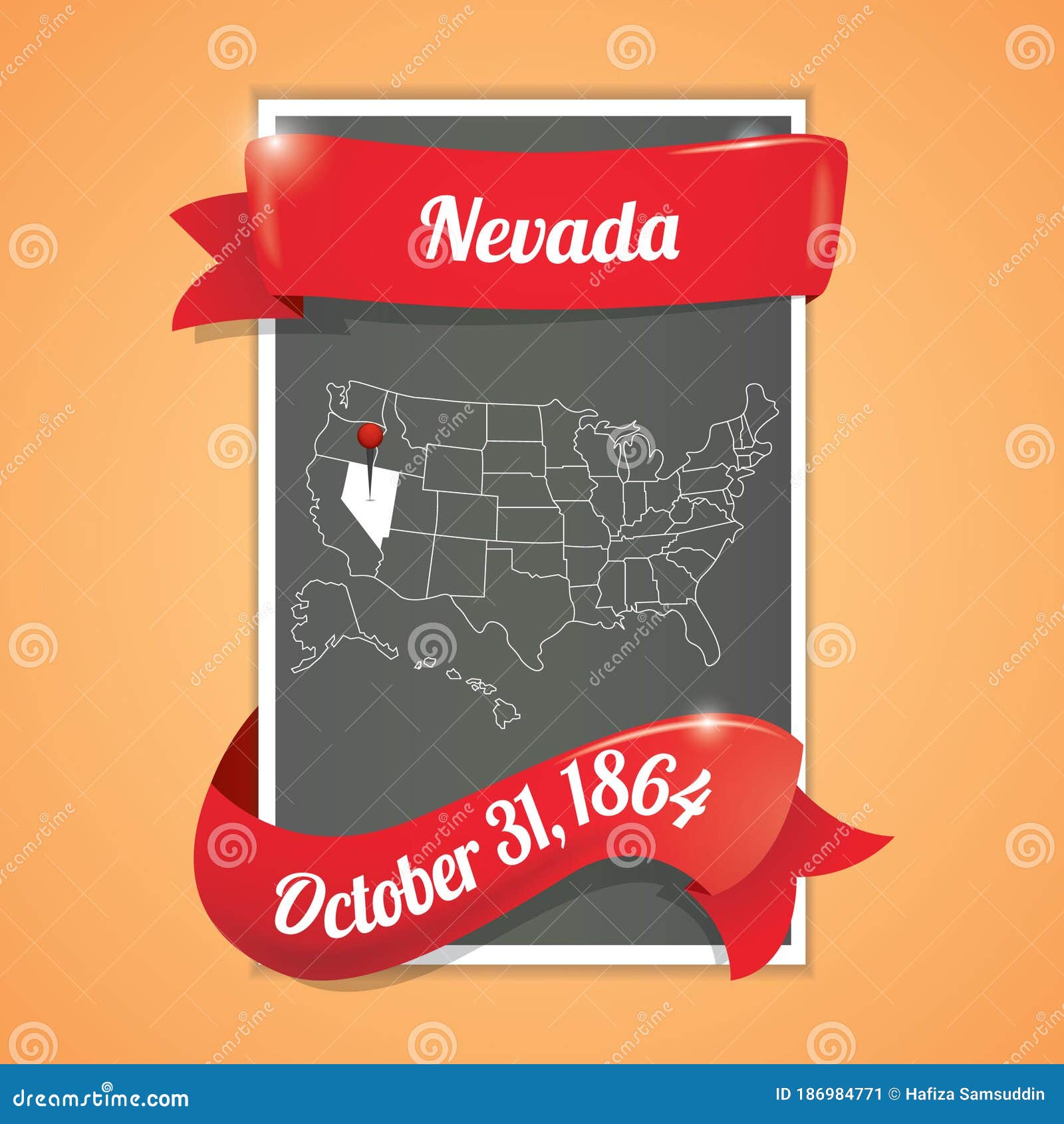 Nevada State Map Poster. Vector Illustration Decorative Design Stock ...