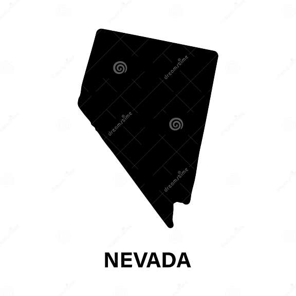 Nevada State Map Silhouette Icon. Stock Illustration - Illustration of ...