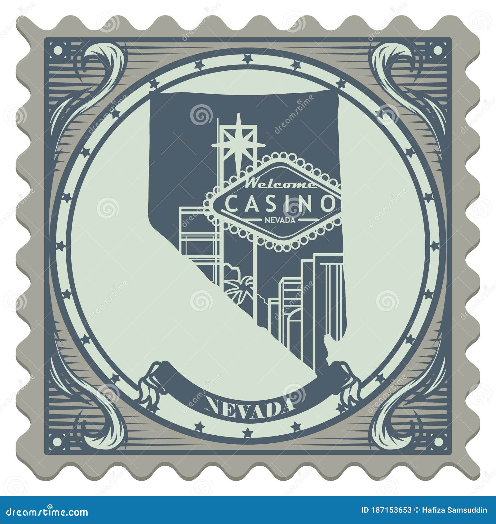 Nevada State Postage Stamp. Vector Illustration Decorative Design ...