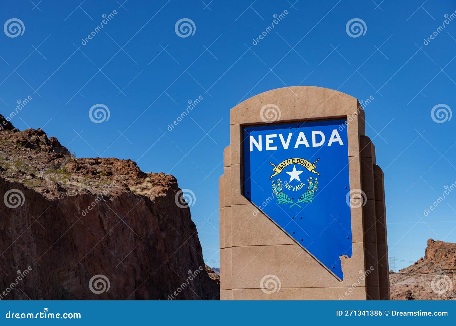 Nevada State Sign editorial photo. Image of sign, border - 271341386
