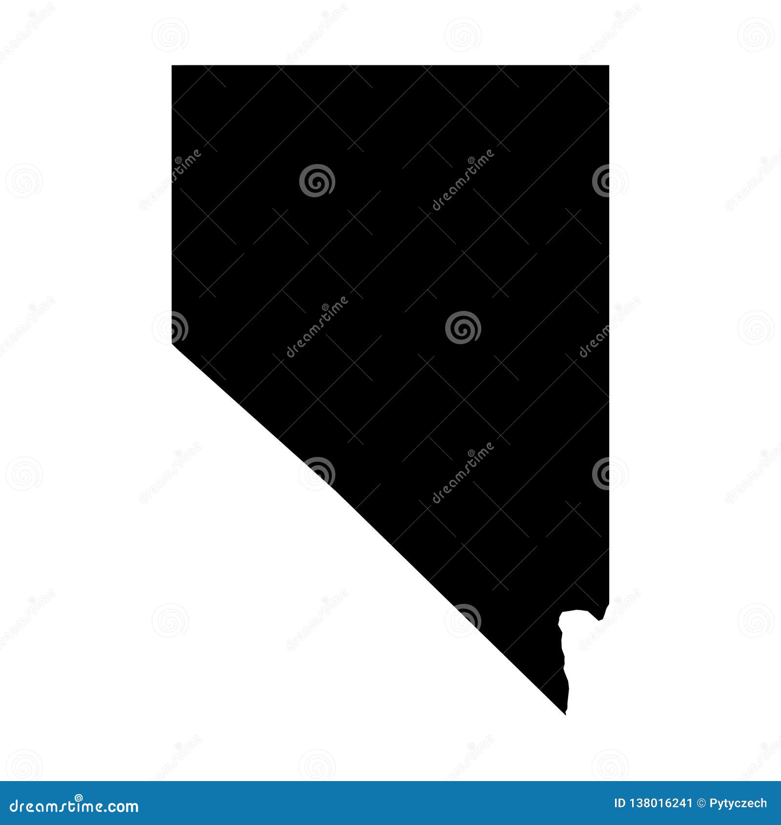 Nevada State Outline Administrative And Political Vector Map In Black ...