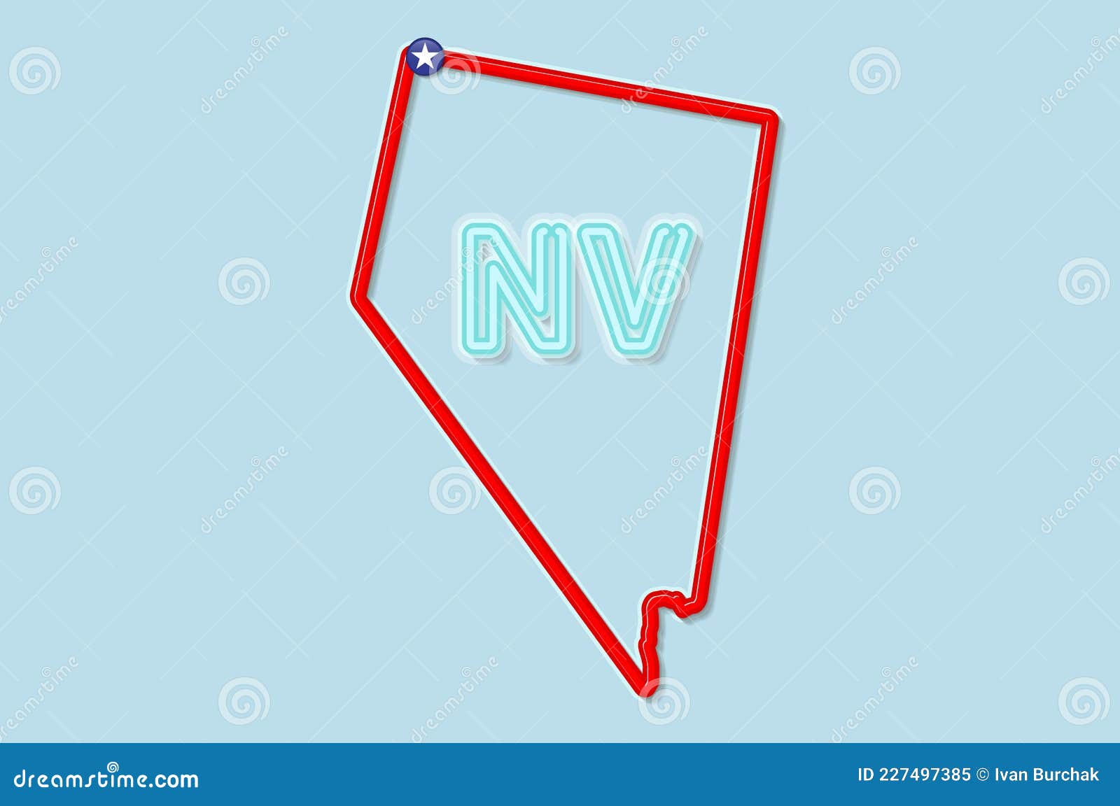 Nevada US State Bold Outline Map. Vector Illustration Stock Vector ...