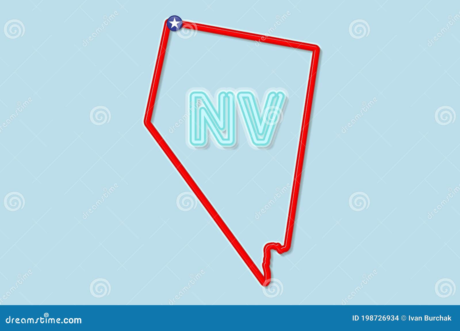 Nevada US State Bold Outline Map. Vector Illustration Stock Vector ...