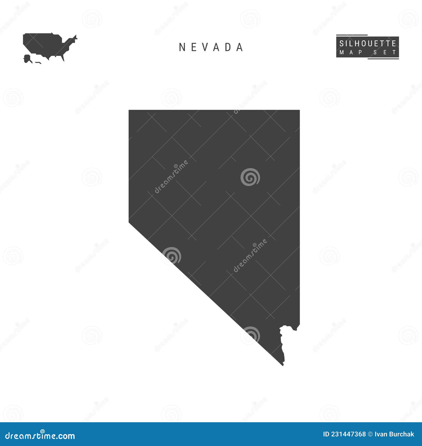 Nevada US State Vector Map Isolated on White Background. High-Detailed ...