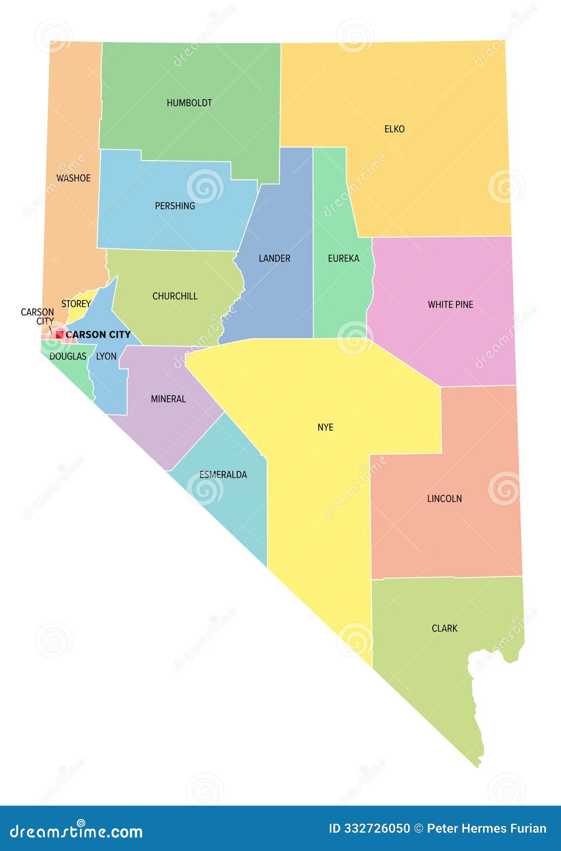 Nevada Counties Map Stock Photo | CartoonDealer.com #174242196