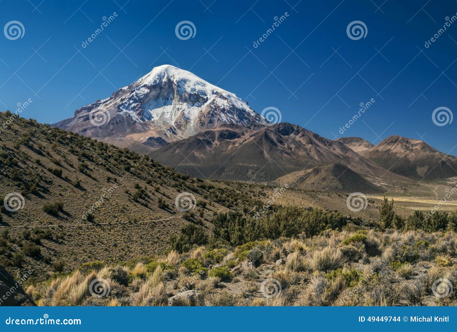 Nevado Sajama stockfoto. Bild von süd, bolivien, höhe - 49449744