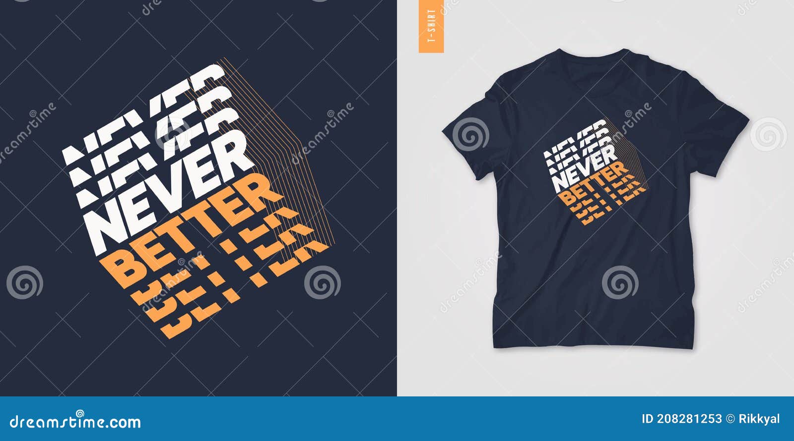 Never Better Typographic T-shirt Design, Geometric Poster, Vector ...