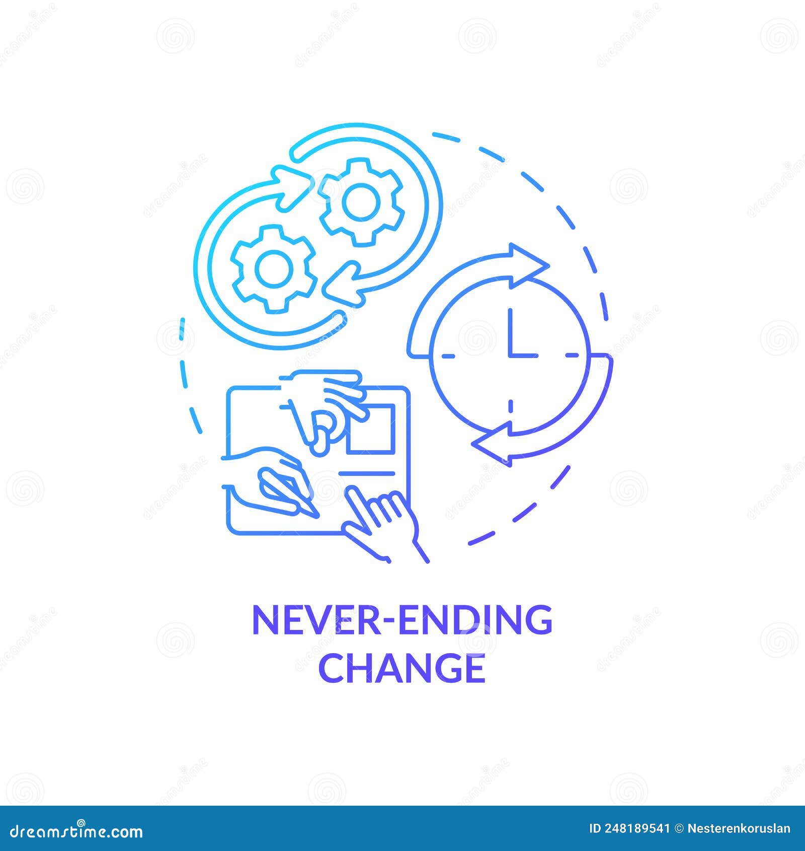 Never Ending Change Blue Gradient Concept Icon Stock Vector ...