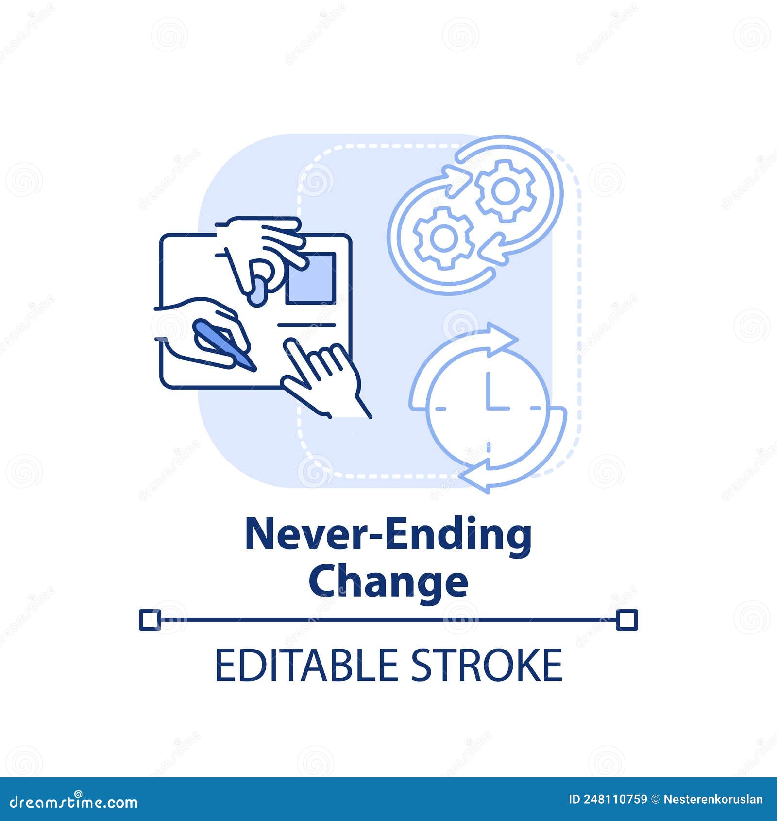 Never Ending Change Light Blue Concept Icon Stock Vector - Illustration ...