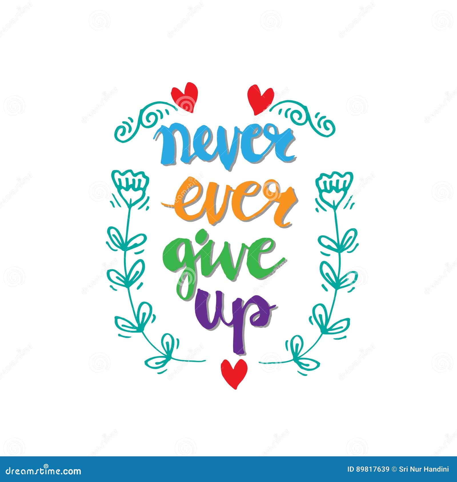 Never Ever Give Up Cartoon Vector | CartoonDealer.com #89817957