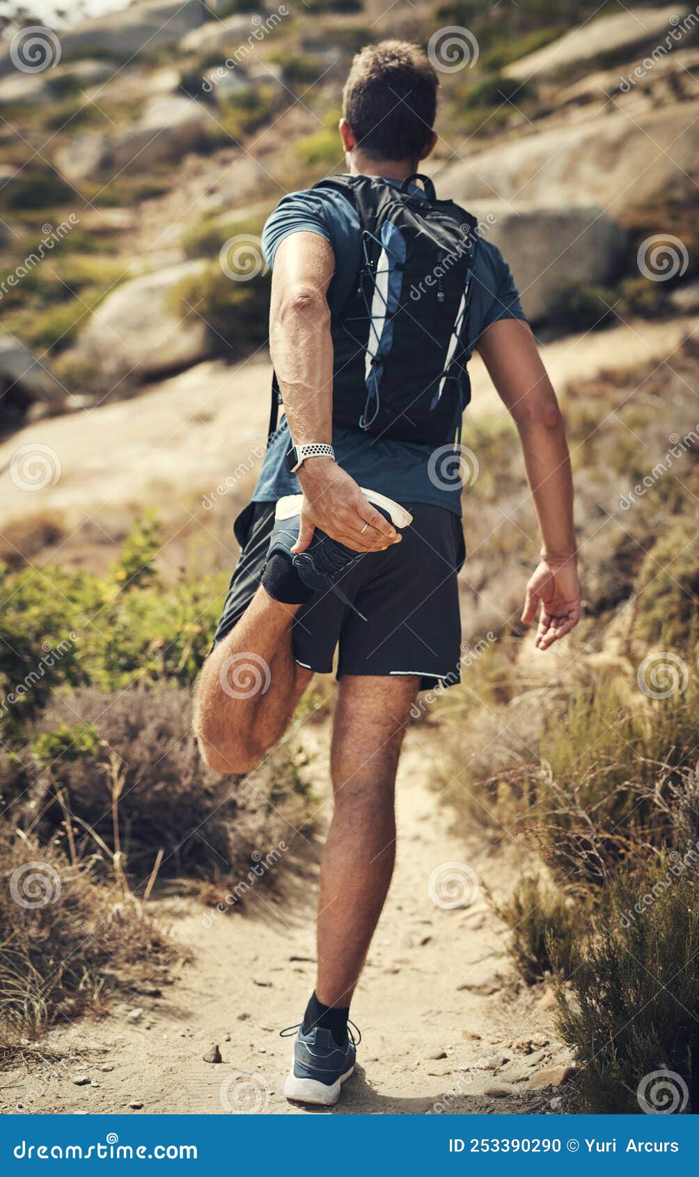 Never Exercise without Warming Up. Rearview Shot of an Unrecognizable ...