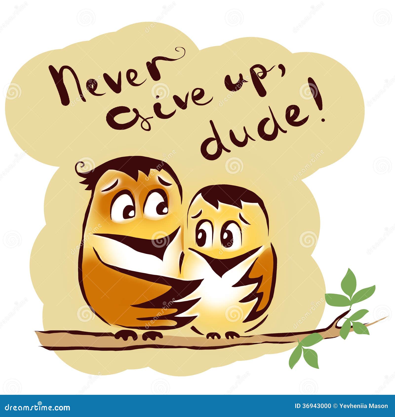 Never Give Up Motivational, Inspirational Quote On Watercolor Blot ...