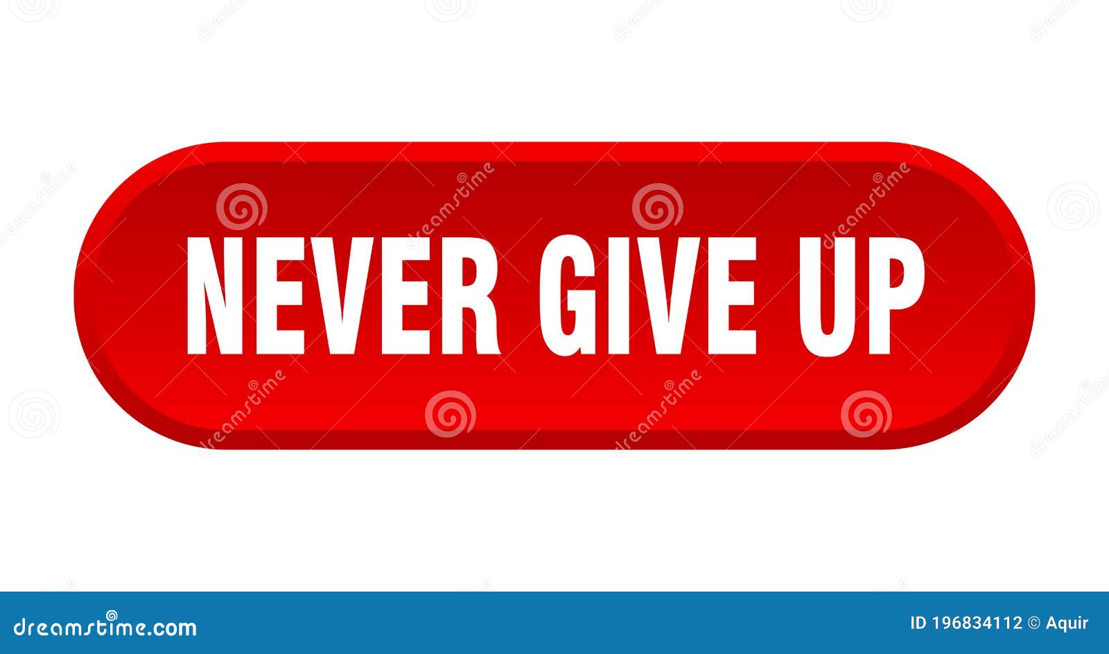 Never give up button stock vector. Illustration of button - 196834112