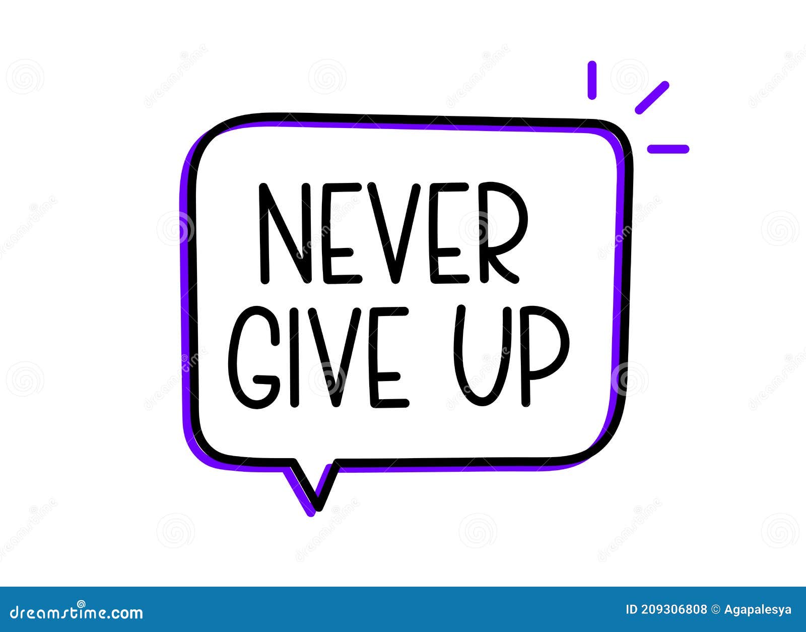 Never Give Up. Handwritten Text in Speech Bubble Stock Illustration ... Never Give Up. Handwritten Text in Speech Bubble Stock Illustration ...
