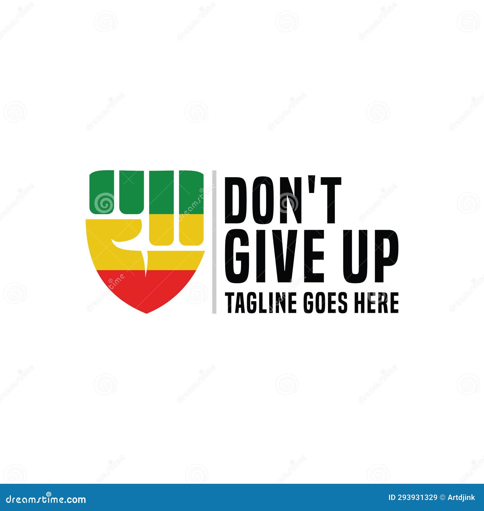 Never Give Up Logo Design Vector Motivation Stock Vector - Illustration ...