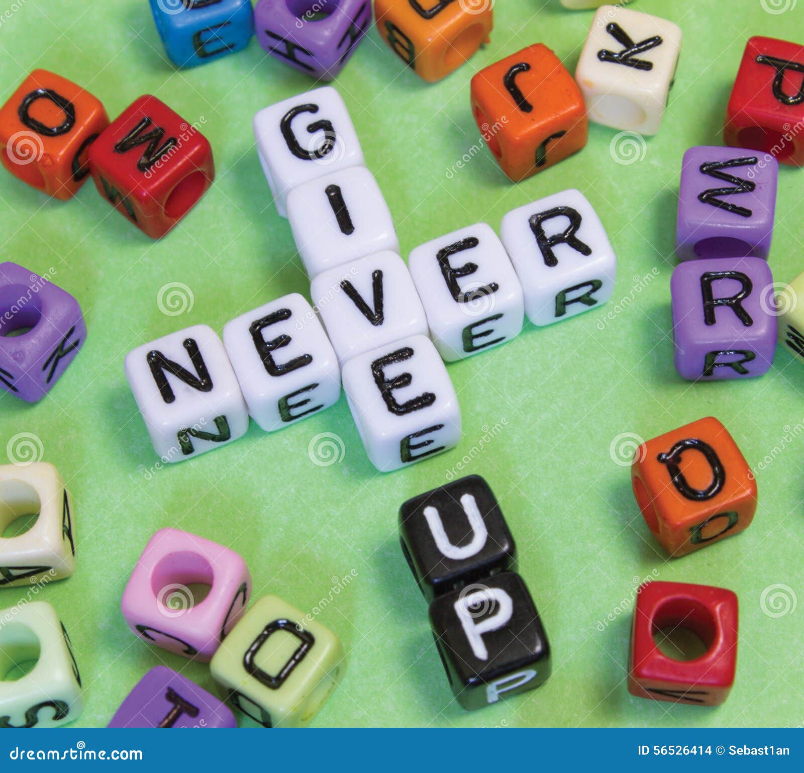 Never Give Up stock photo. Image of phrase, determination - 56526414