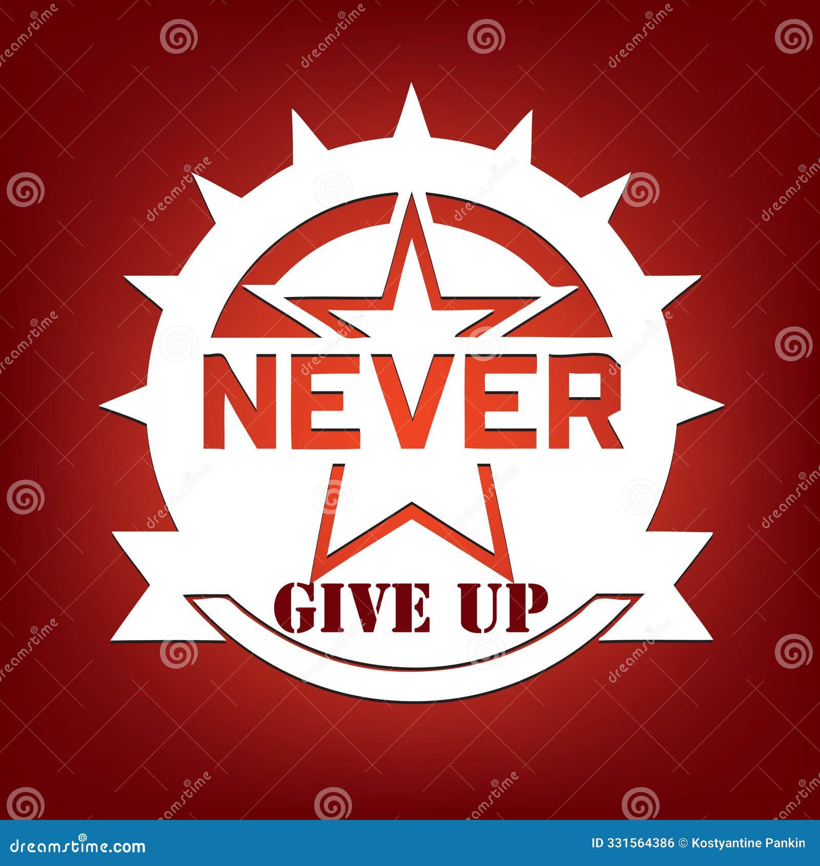 Never Give Up symbol stock vector. Illustration of signage - 331564386