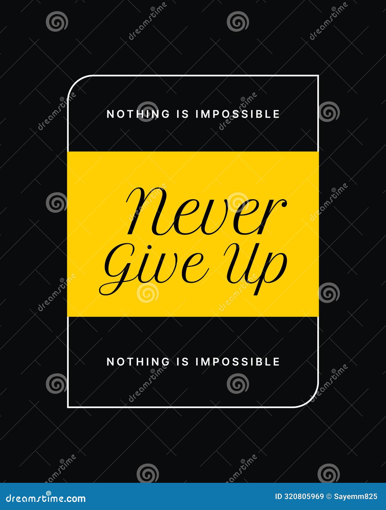 Never Give Up Typography Tshirt Design Vector Stock Illustration ...