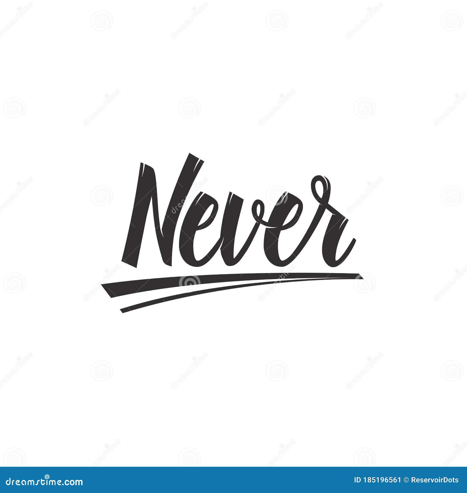 Never Lettering Vector stock vector. Illustration of poster - 185196561