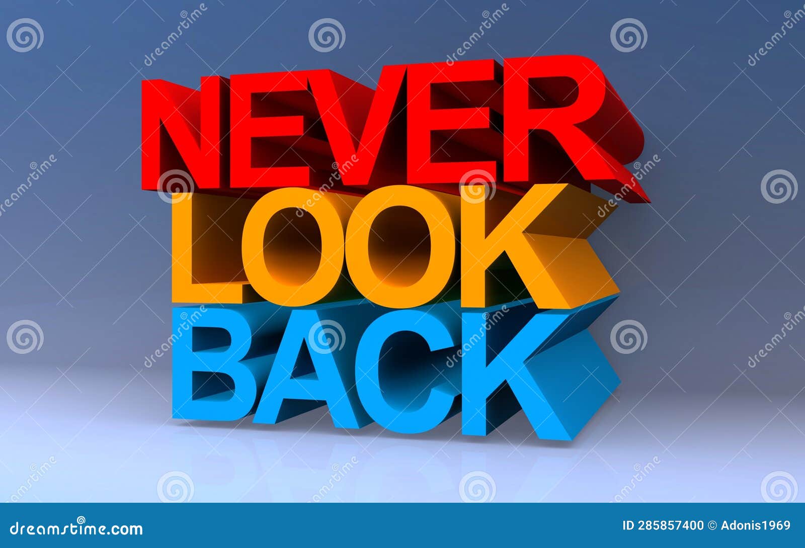Never Look Back. Hand Drawn Lettering. Vector Motivational Typography ...