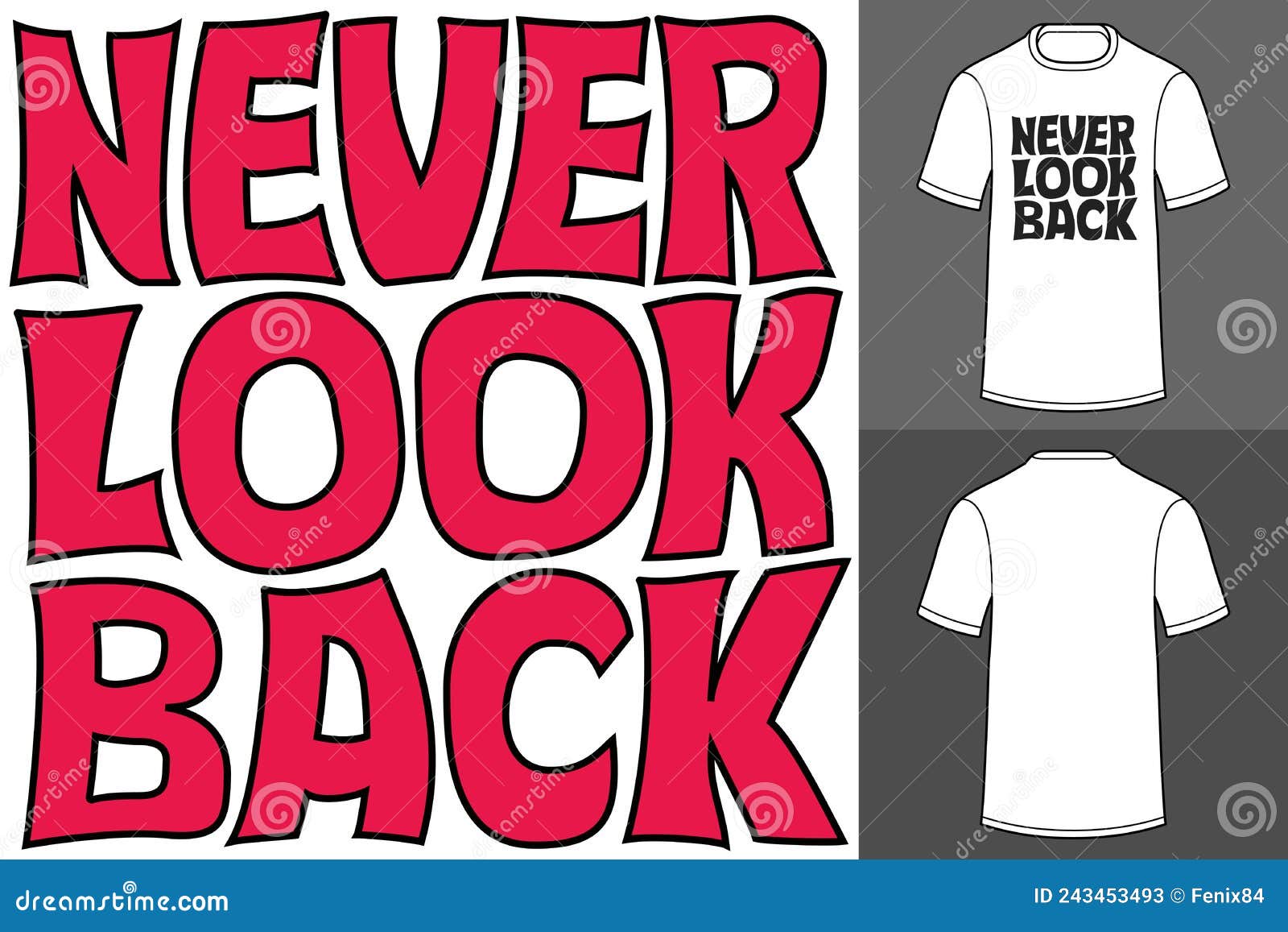 Never Look Back - Vector Lettering. Motivation Quote Template ...
