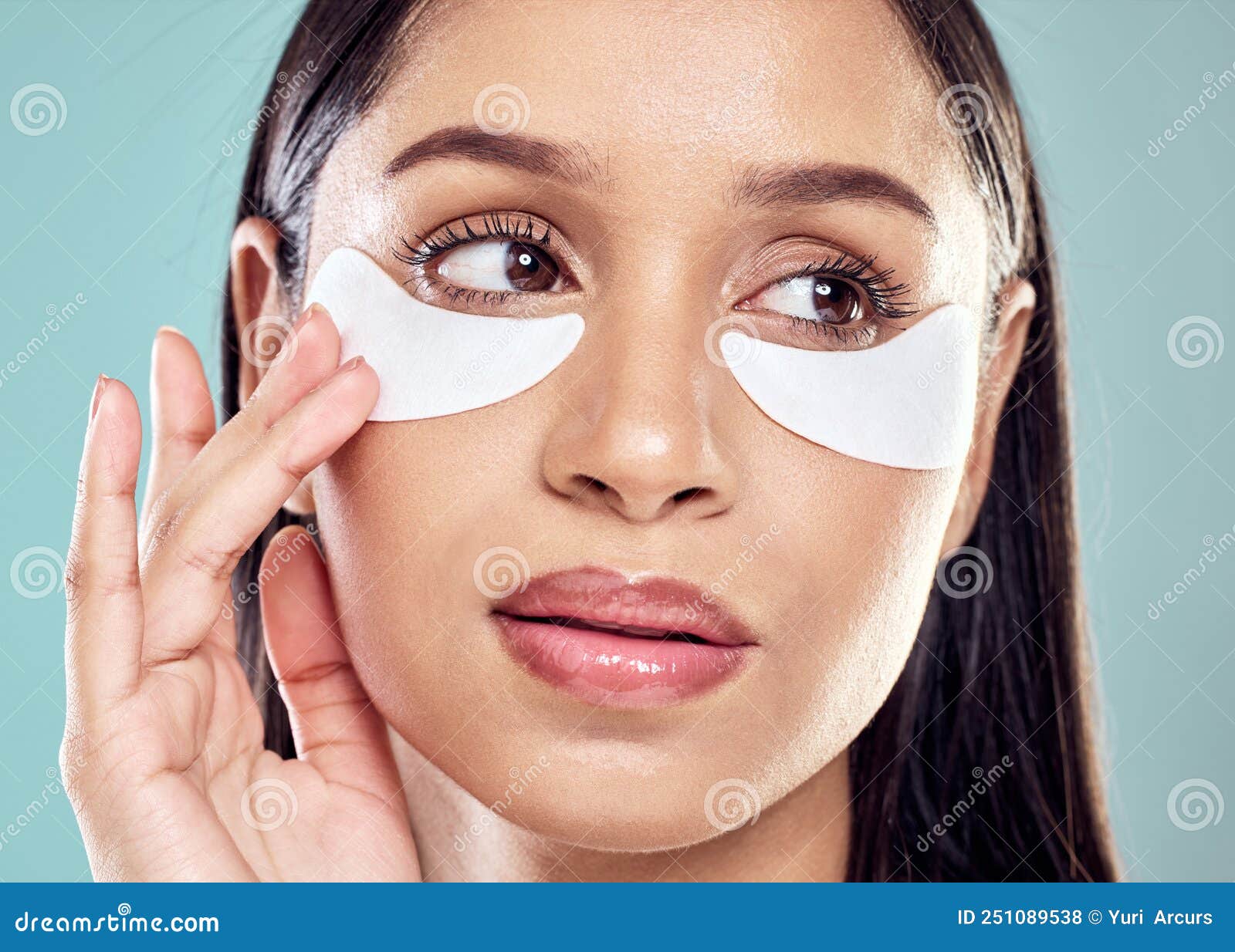 Never Looking Back only Forward. Shot of a Young Woman Using Eye Masks ...