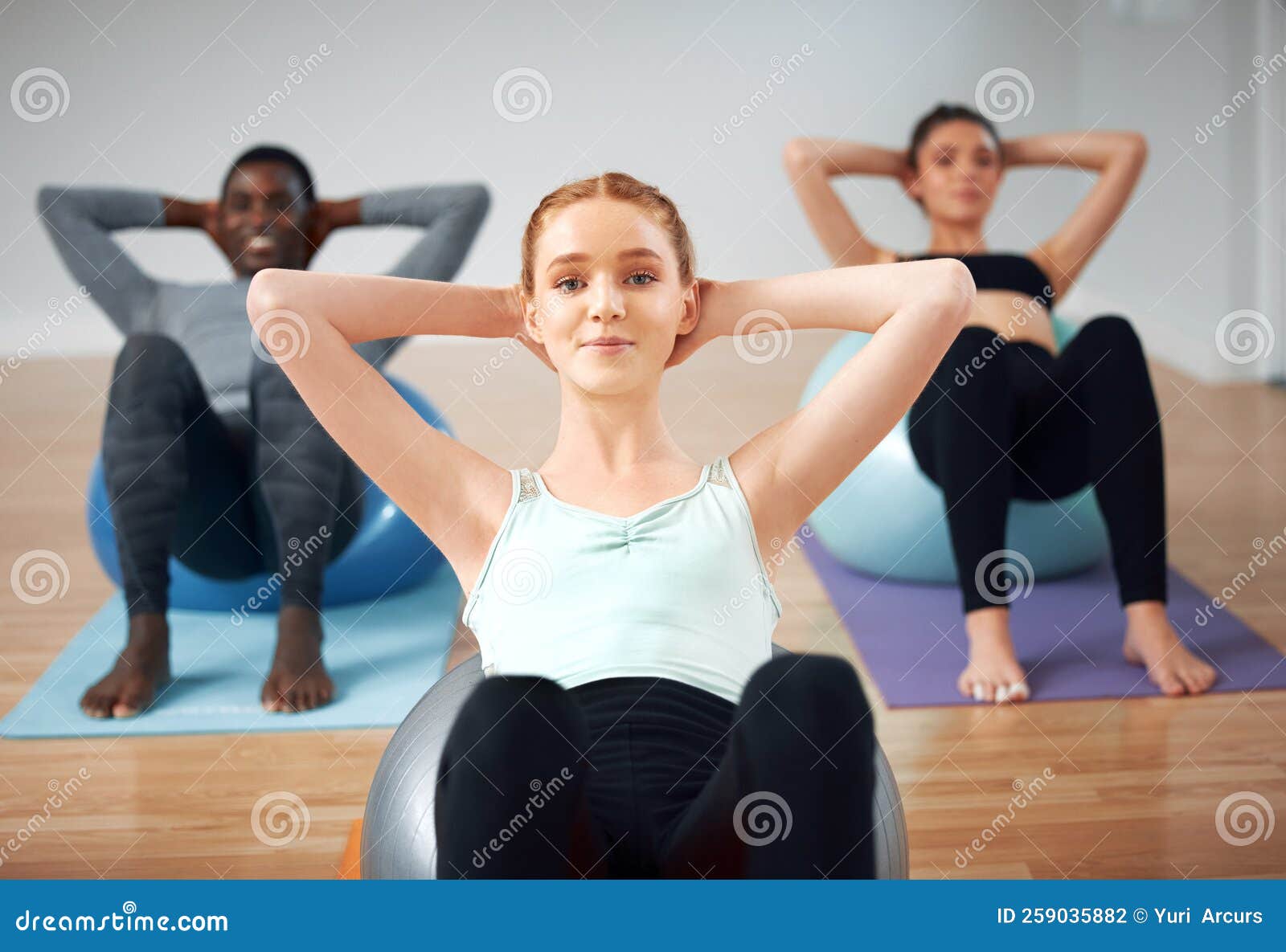 Never Prouder of My Progress. a Group of Students Performing Crunches ...