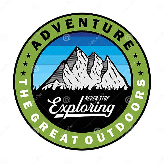 Never Stop Exploring Logo stock vector. Illustration of label - 179108581