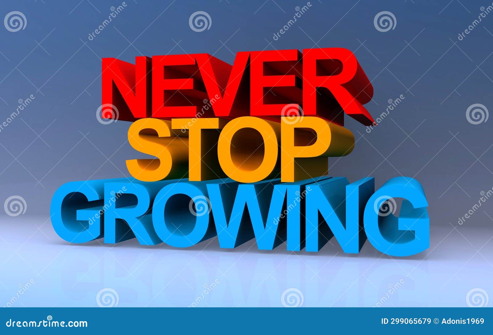 Never stop growing on blue stock illustration. Illustration of journey - 299065679