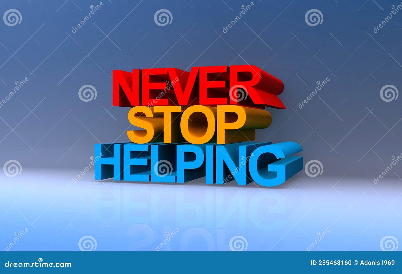 Never stop helping on blue stock illustration. Illustration of ...