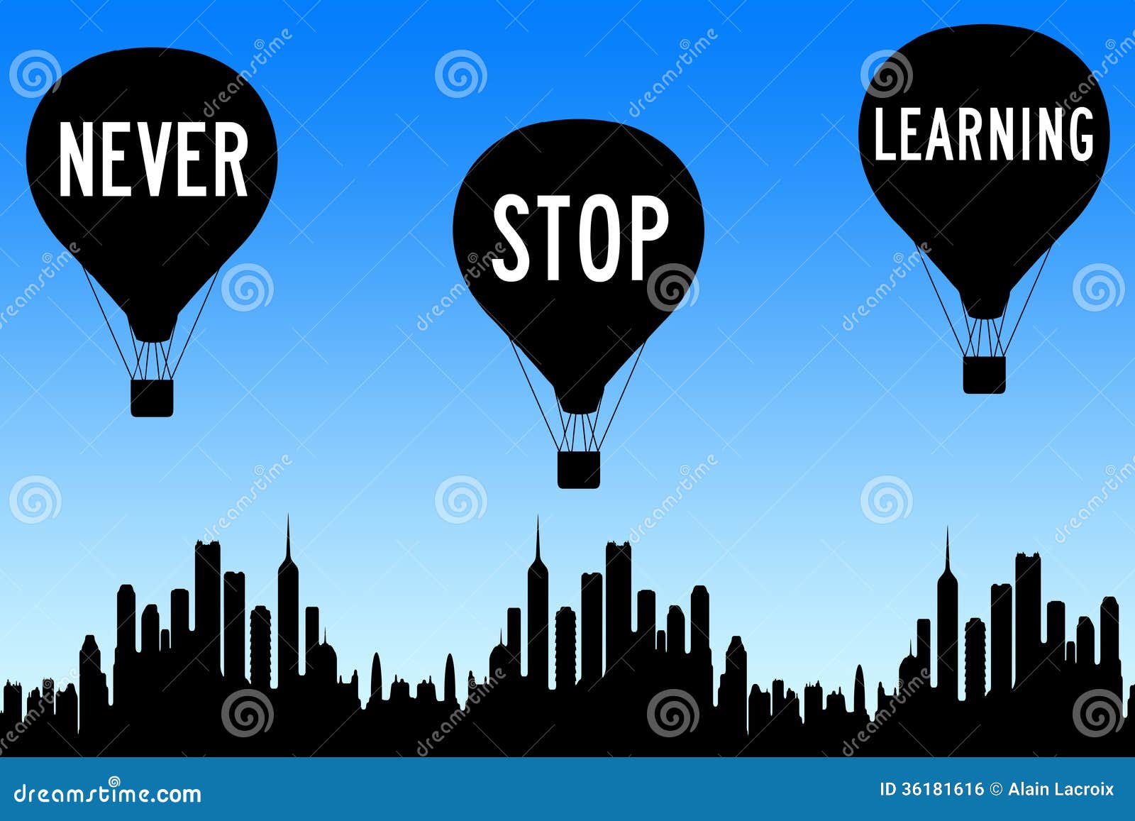 Never stop learning stock illustration. Illustration of educated - 36181616