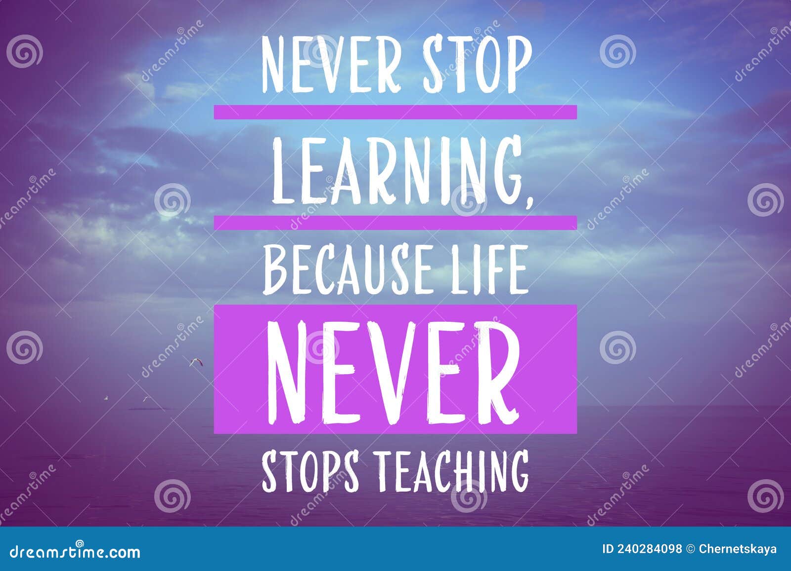 Never Stop Learning, because Life Never Stops Teaching. Motivational ...