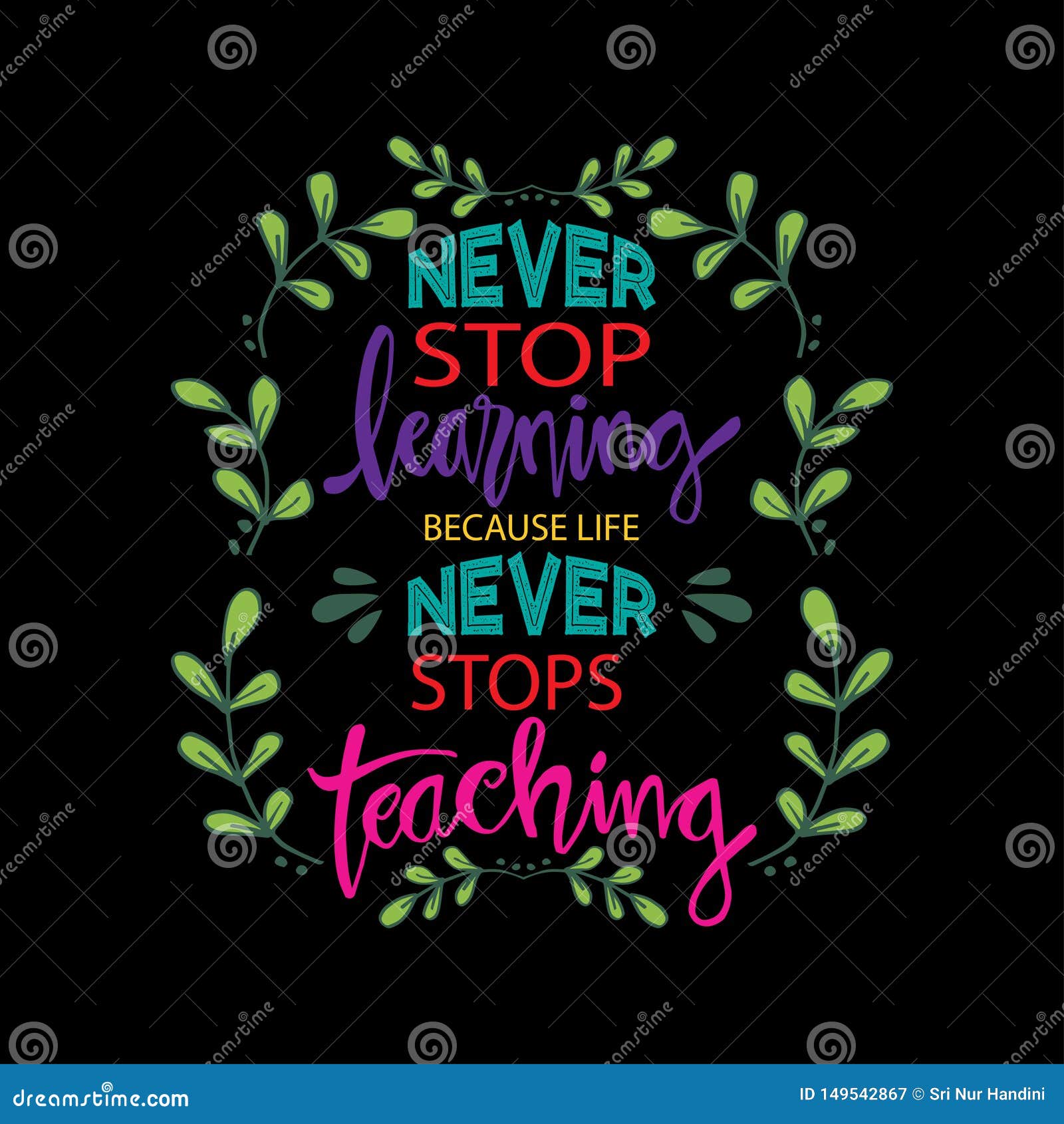 Never Stop Learning, because Life Never Stops Teaching. Stock ... Never Stop Learning, because Life Never Stops Teaching. Stock ...