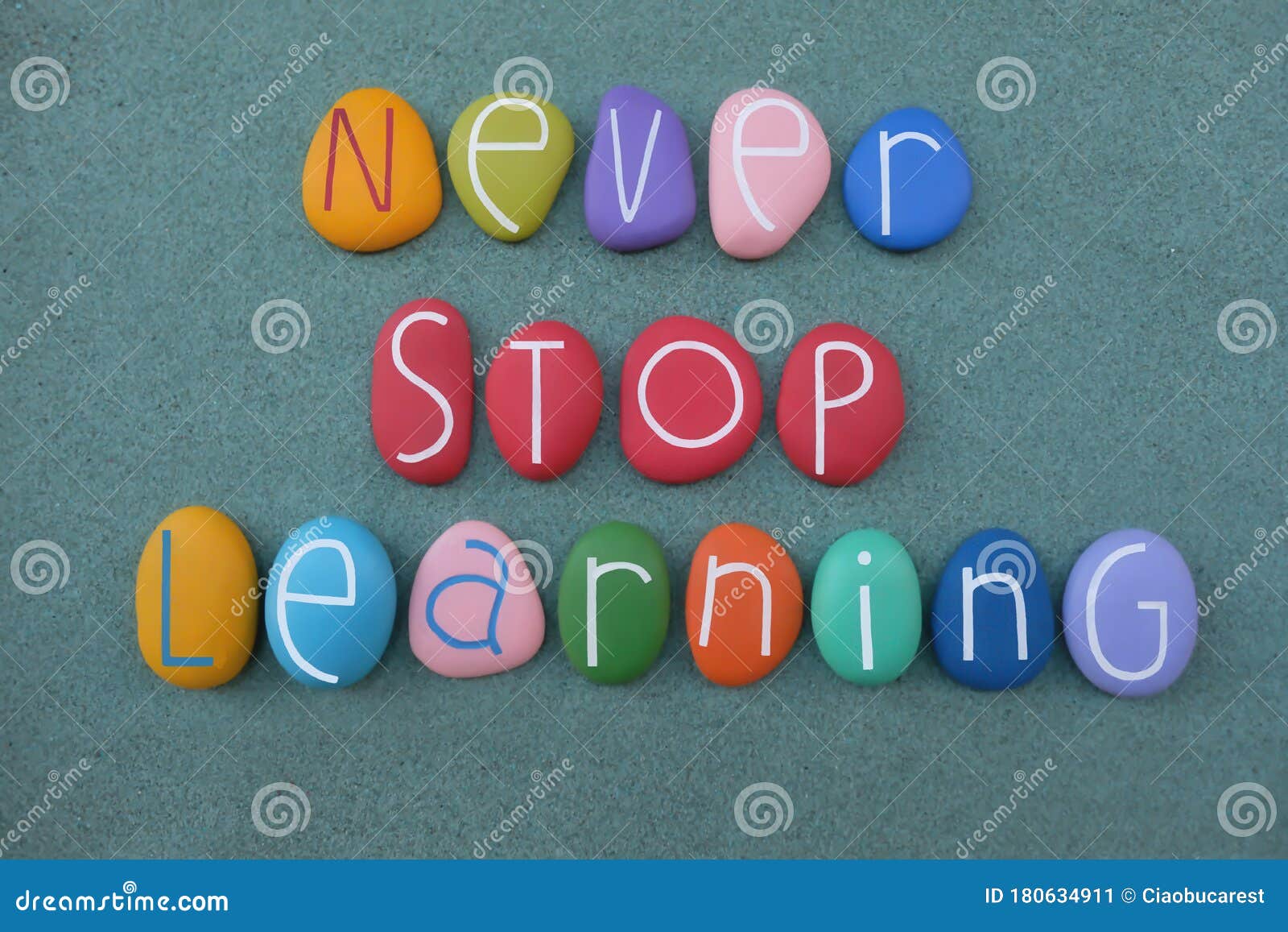 Never Stop Learning, Motivational Phrase Composed with Creative Multi ...