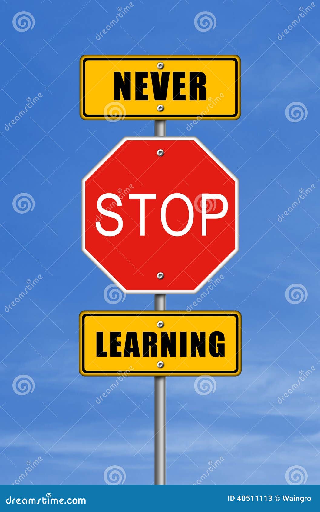 Never stop learning stock illustration. Illustration of learning - 40511113